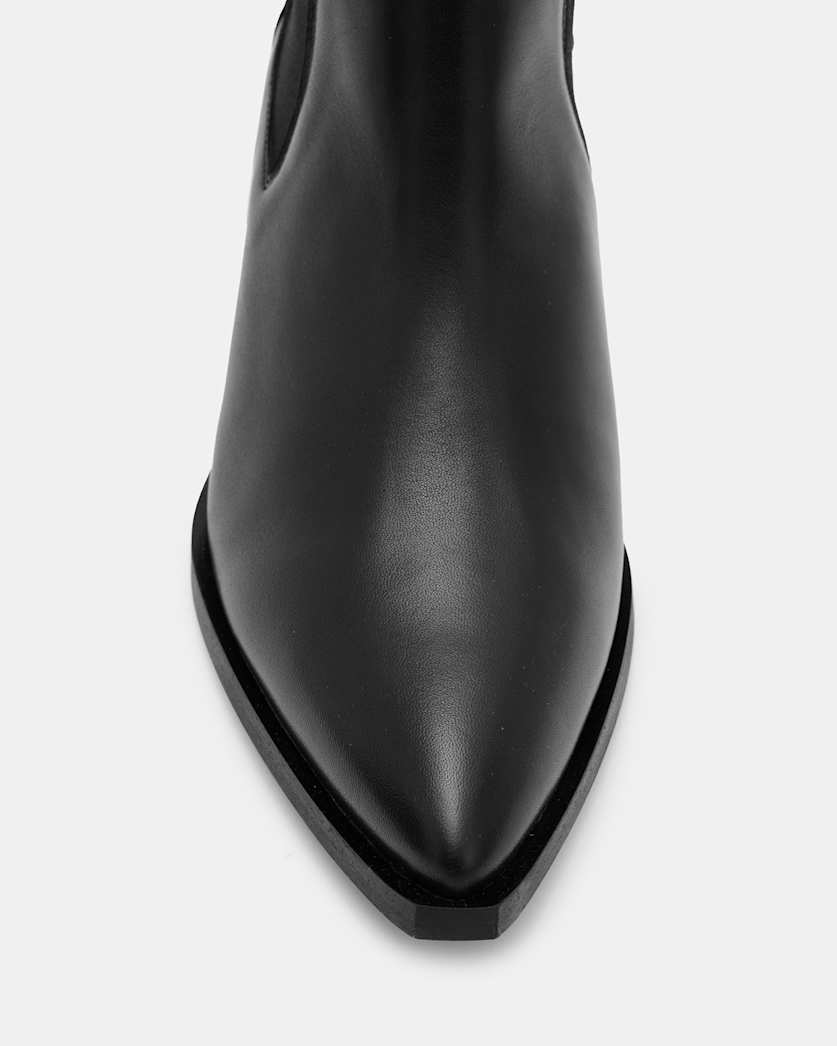 Fox Pointed Toe Leather Chelsea Boots Black | ALLSAINTS US